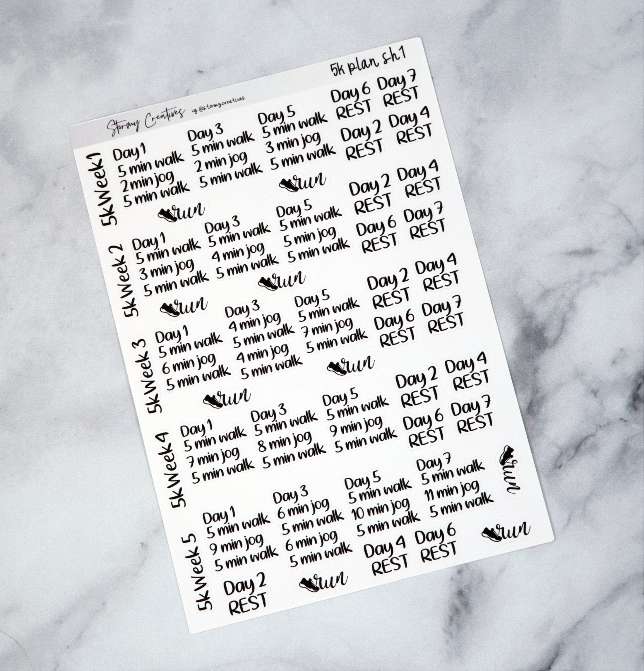 5K 10 Week Running Plan Stickers – StormyCreatives