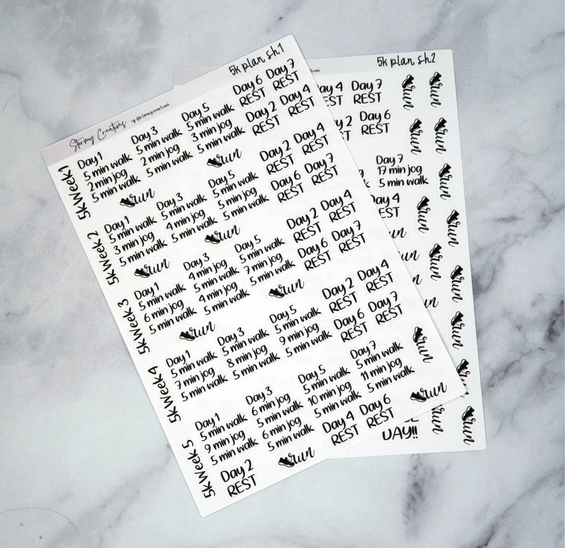 5K 10 Week Running Plan Stickers – StormyCreatives